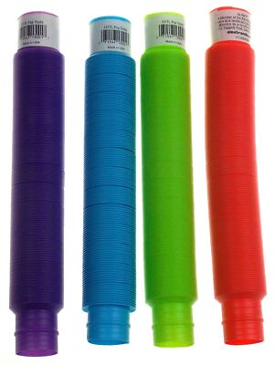 Alex Brands Slinky Pop Toobs Set 4 Purple Blue Green Red Stretch Bend ...