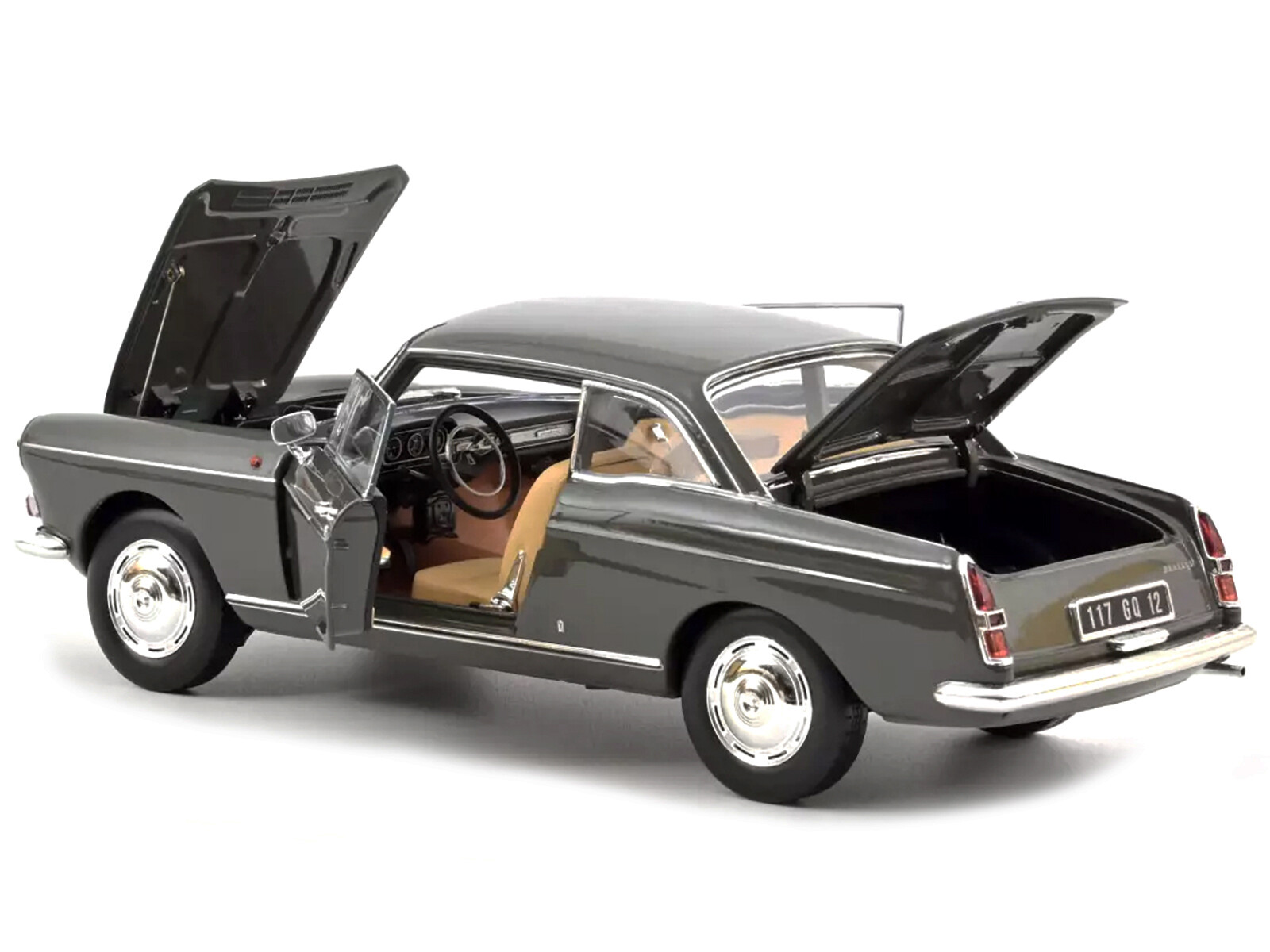 Norev 184834 1967 Peugeot 404 Coupe Graphite Gray 1/18 Diecast Model ...