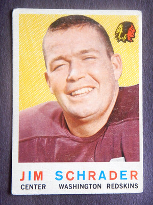 Jim Schrader (RC) #134 Topps 1959 Football Card (Washington Redskins ...