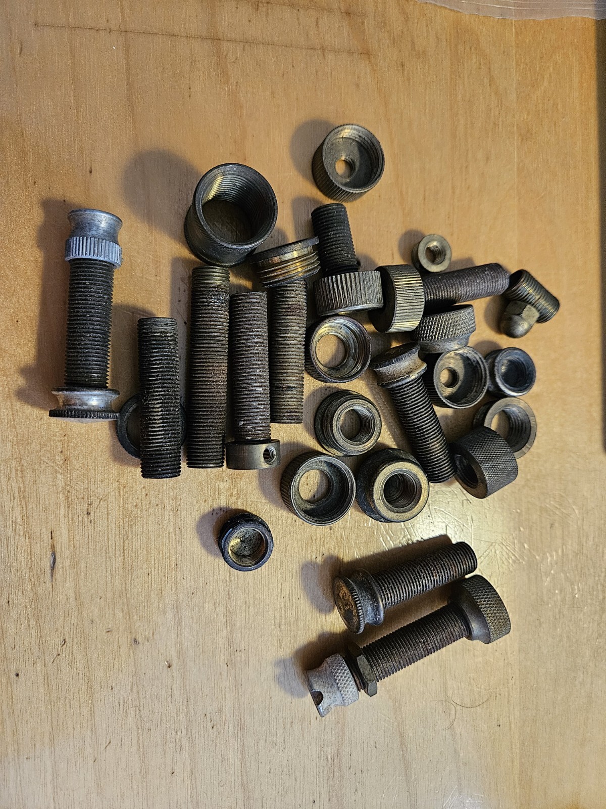 Misc Brass Lamp Threaded Parts Rod Nuts Caps | eBay
