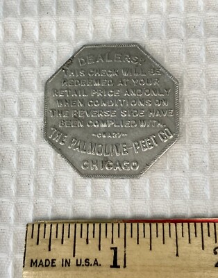 Vintage Antique Palmolive Peet Co Crystal White Laundry Soap Token | eBay