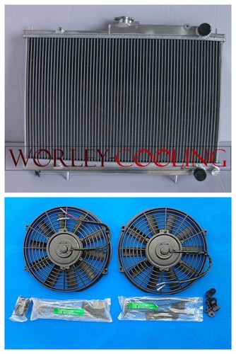 For Skyline R33 R34 radiator + Fans GTR GTST RB25DET Manual 2ROW ...