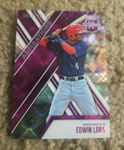 EDWIN LORA 2017 PANINI ELITE ASPIRATIONS CARD #112 NATIONALS (ROOKIE ...