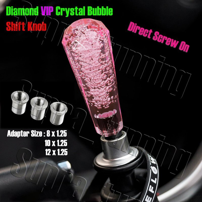JDM 150mm Manual MT Pink Diamond Crystal Bubble Drift Shift Knob ...