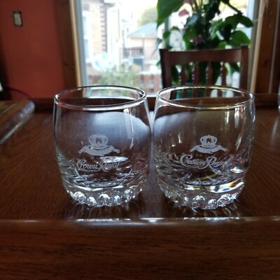 2 Crown Royal Rock Glasses, Etched Logo. Great shape lightly used! Set ...
