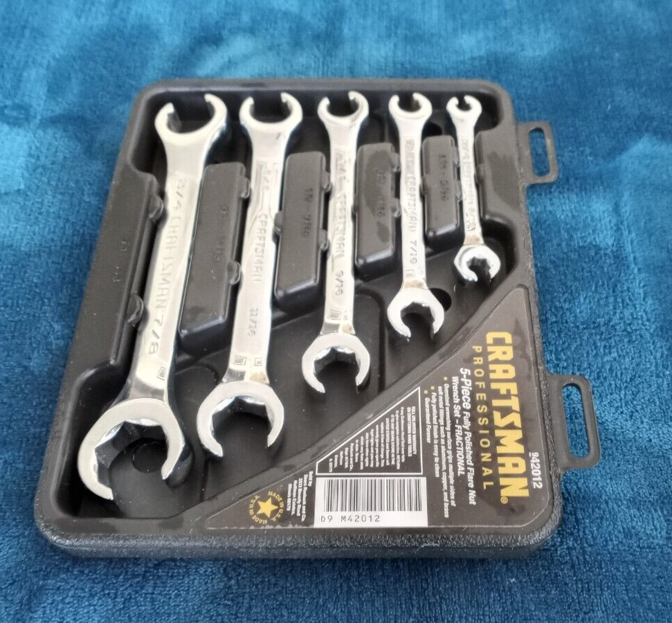 Craftsman Professional SAE Flare Nut Line Wrench Set W/ Case 9 42012 ...