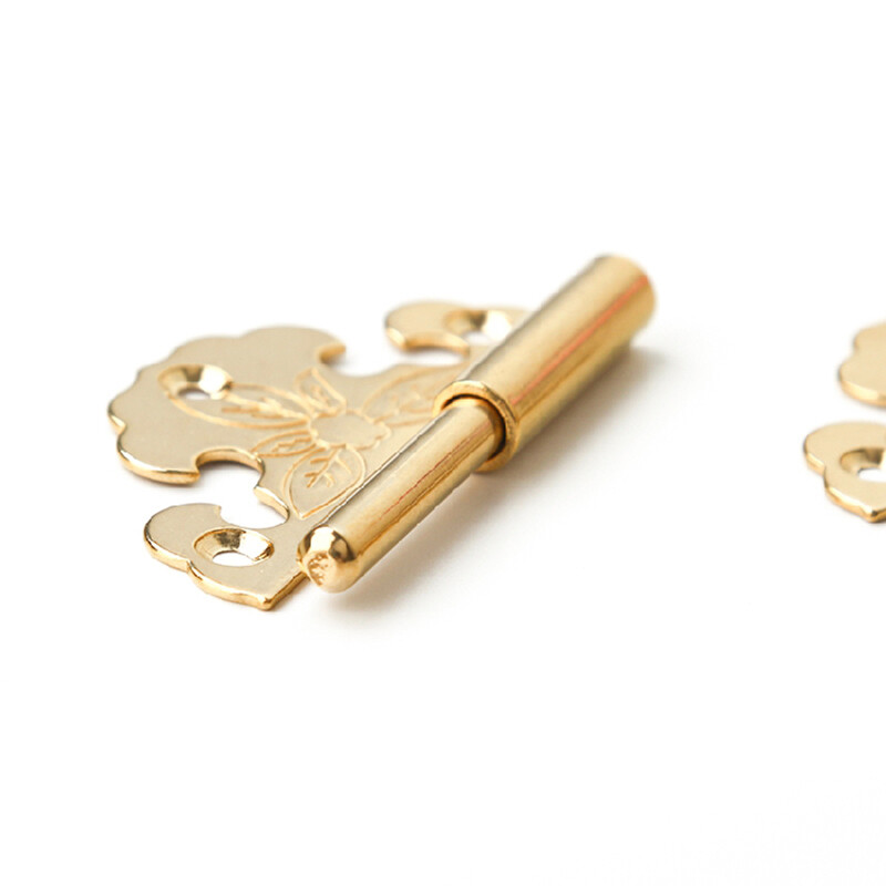 HOT 4Pair Brass Furniture Hinges Exquisite Carved Chest Wood Case Gift ...
