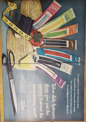 Vintage 1948 Talon Zippers Print Ad Ephemera Wall Art Decor | eBay