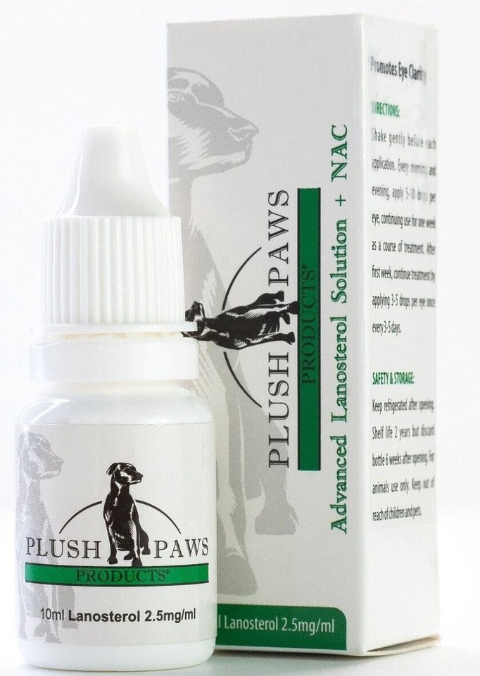 Plush Paws Lanosterol Solution + NAC, Dog Eye Care for Cataracts, Dryness Relief | eBay