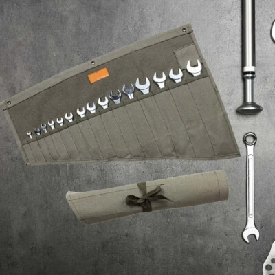 Wrench and Tool Roll Fold Spanner Canvas Wrench Storage Bag ...