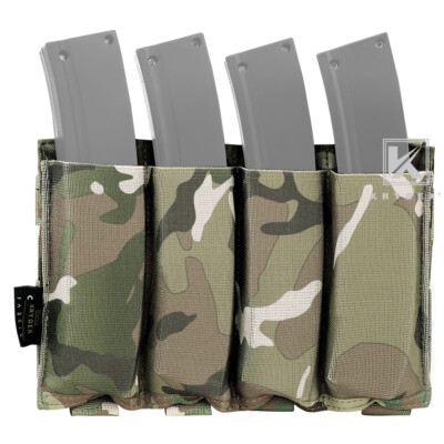 KRYDEX Quad Open Top Elastic Mag Pouch Tactical Magazine Holster MOLLE ...