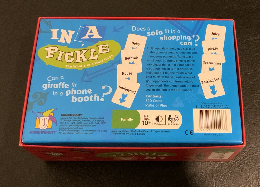 in a Pickle Word Game Complete Dr Toy 10 Best Games Winner 2004 ...