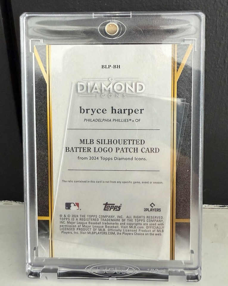 2024 Topps Diamond Icons Bryce Harper Batter Logo Logoman Phillies 1/1 ...
