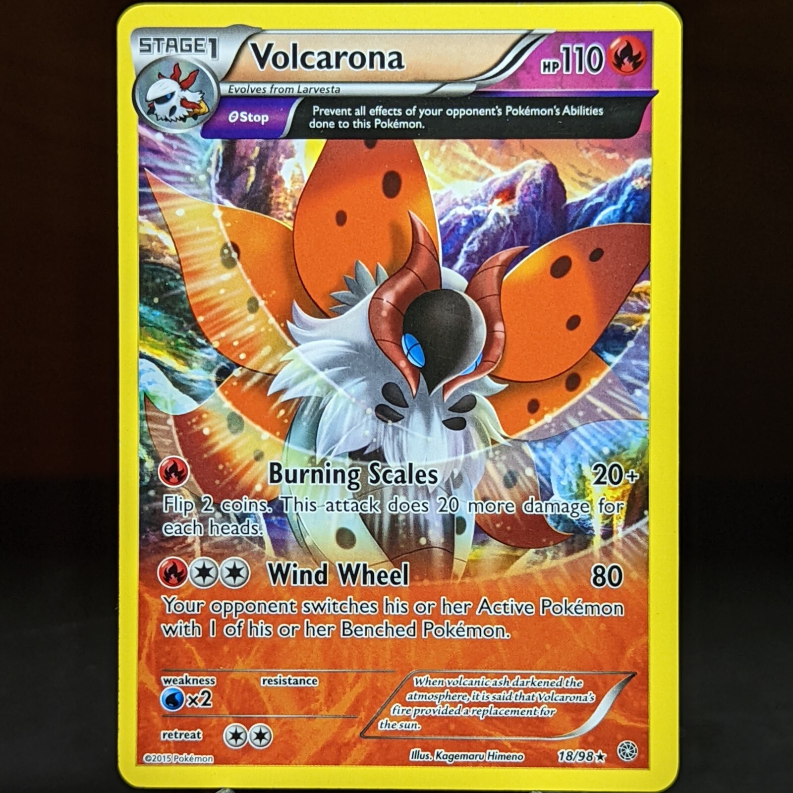Volcarona 18/98 LP/NM Rare XY Ancient Origins Pokemon TCG Set Card full ...