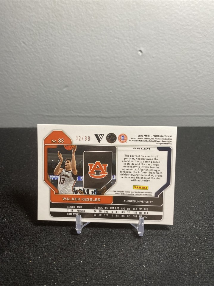 2022-23 Prizm Draft Walker Kessler Red Choice Prizm Variation Rookie RC ...