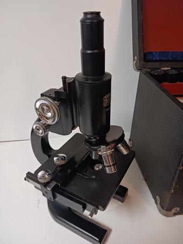 Museum Quality Vintage Spenser Microscope w/ Leather/Wood Case - circa ...