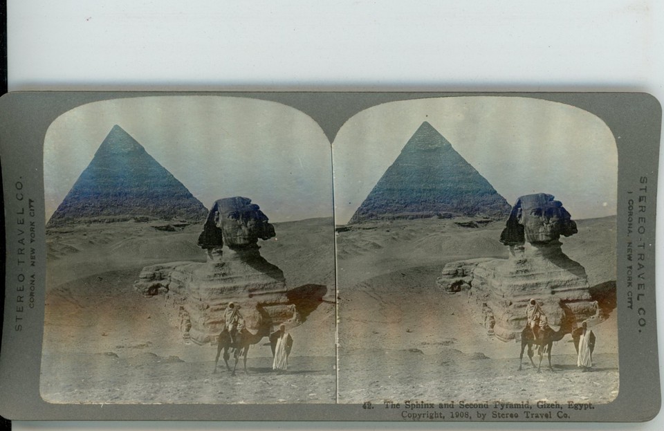 Sphinx & Second Pyramid Gizeh Egypt Stereo Travel Stereoview | eBay