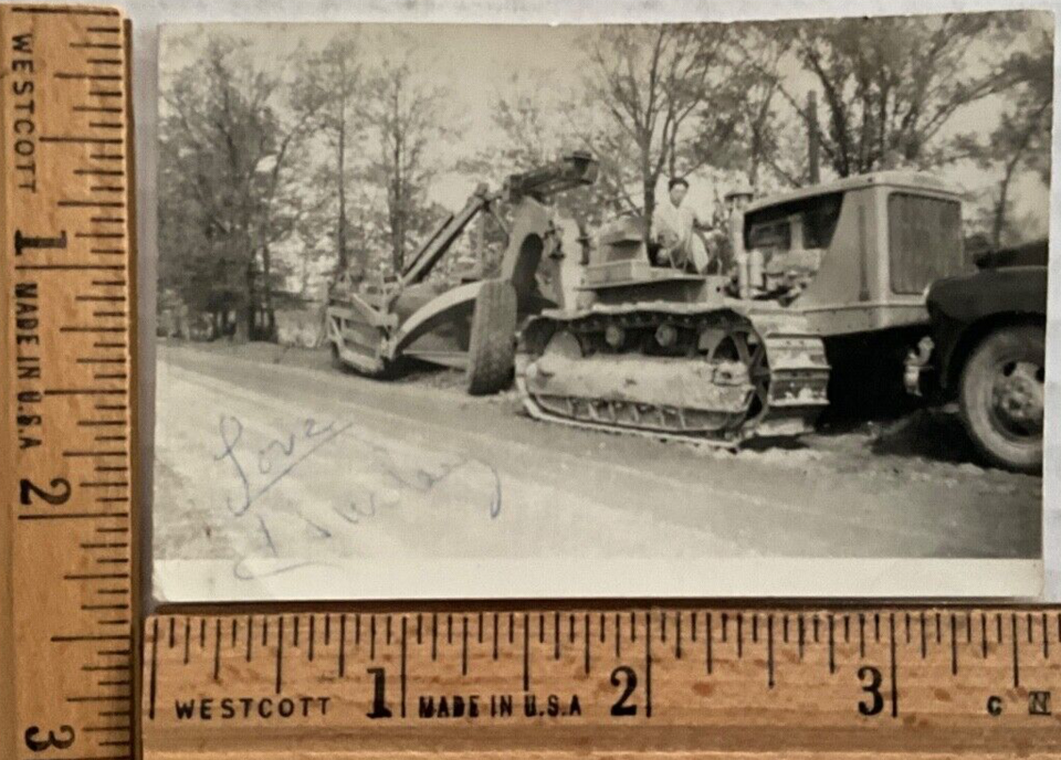 Vtg. 1950s Cat Scraper Dozer Operator Man In Suite Truck Black White ...