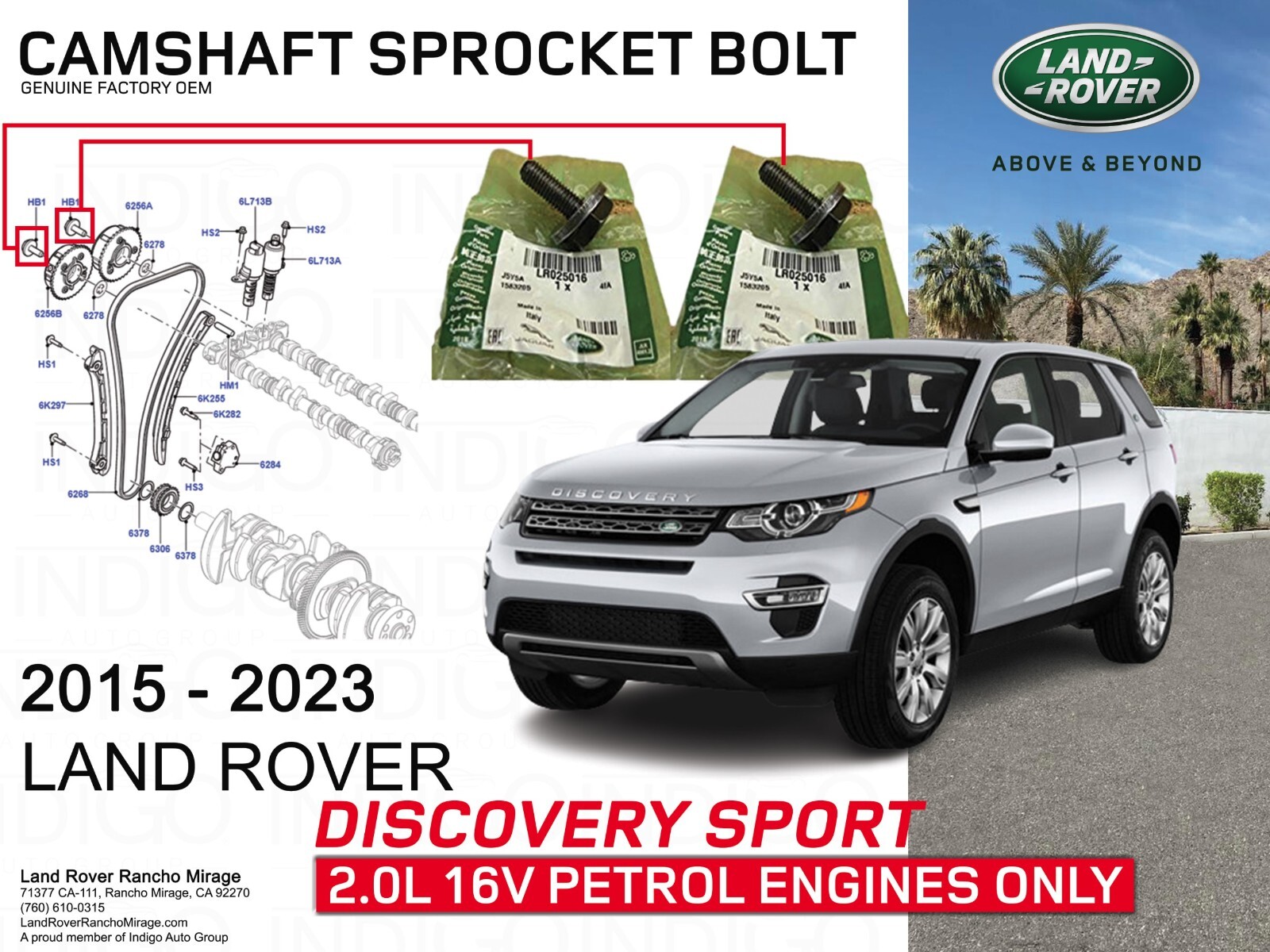 2015-2023 LAND ROVER DISCOVERY SPORT OEM CAMSHAFT SPROCKET BOLT DS ...