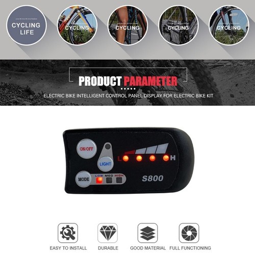 E-Bicycle DC 36V/48V S800 LED Control Panel Display For Ebike ...