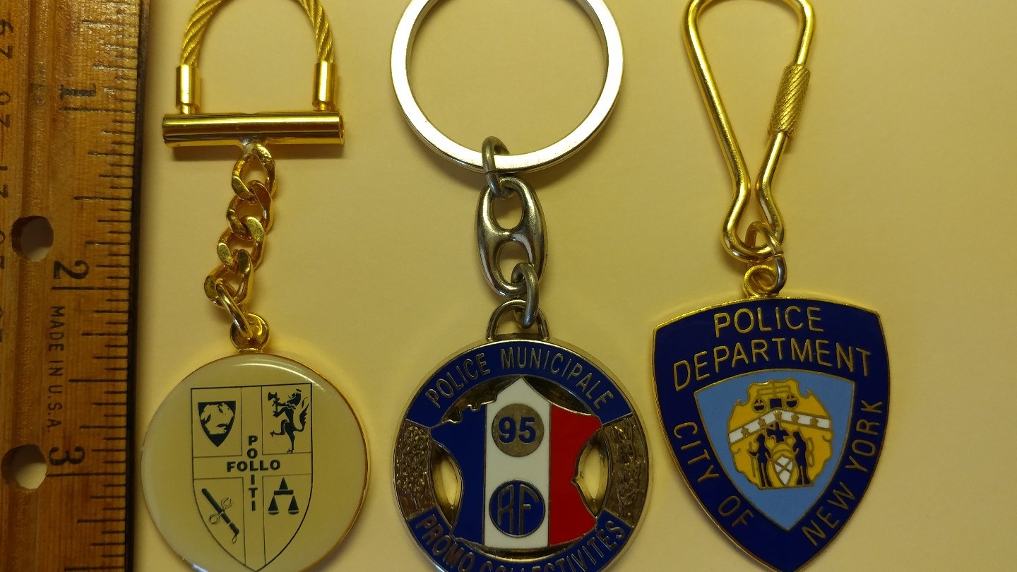 Police keychains key ring from around the World lot of 3 Historical ...