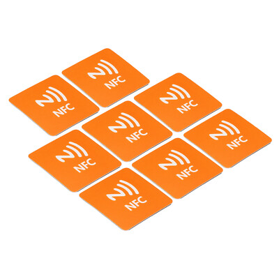 8Pcs NFC Stickers NFC216 Tag Sticker 888 Bytes Square NFC Tags Orange ...