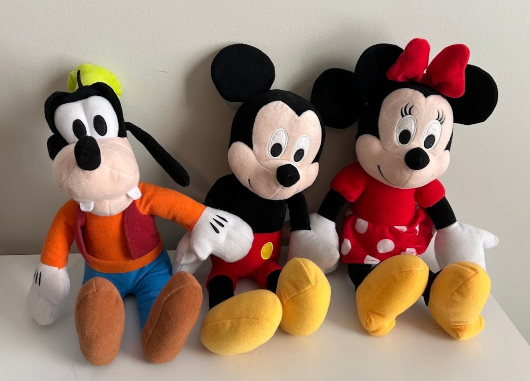 Disney Plush Stuffy Lot of 3, Minnie Mouse, Mickey Mouse, Goofy 10 ...