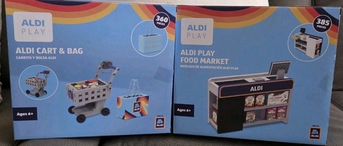 New Sealed 2025 Aldi Play Food Market & CART and Bag Toy Play Set Of 2 ...