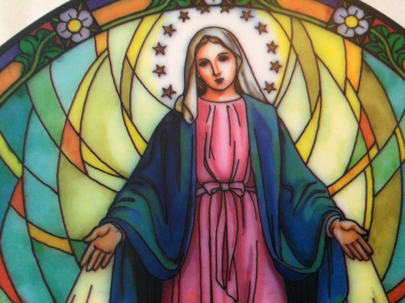 Our Lady of GRACE MIRACULOUS Catholic Window Sticker Cling Color 5-3/4 ...