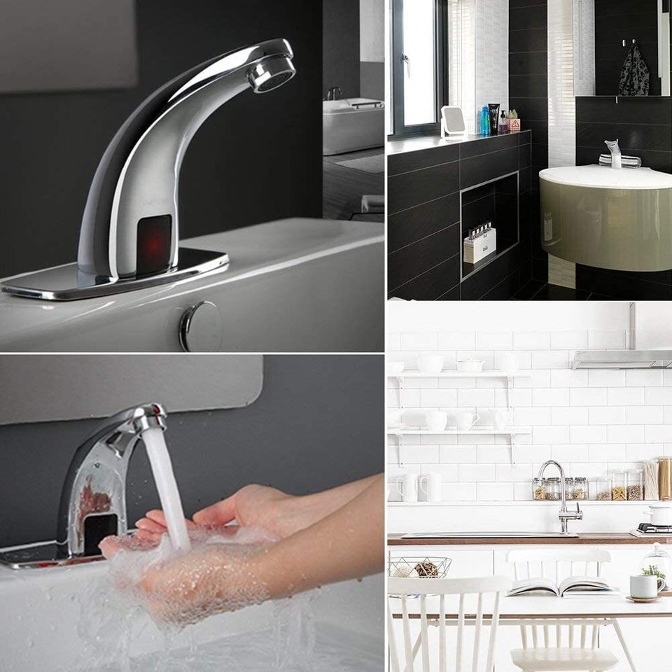 Smart Automatic Infrared Sensor Faucets Touchless Bathroom Basin Sink ...