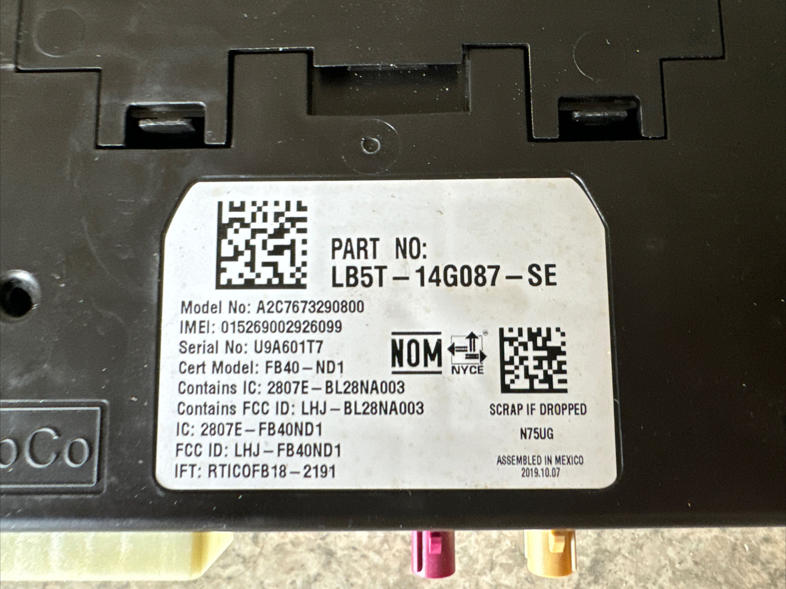 Ford Genuine TELEMATICS Sync COMMUNICATION CONTROL MODULE UNIT LB5T ...