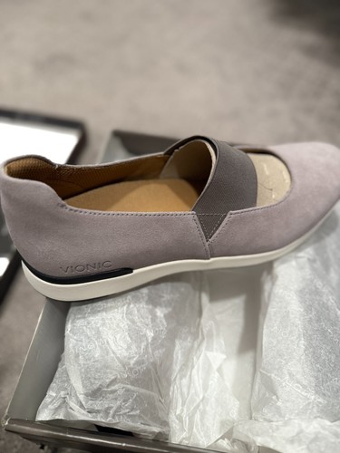 Vionic Cadee Light Grey Gray Women's Suede Slip On Shoes Casual - Size ...