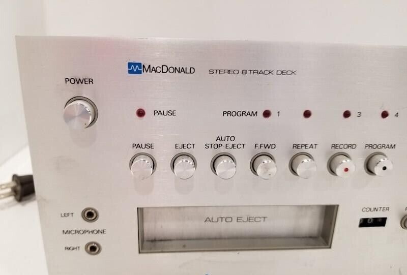Vintage MacDonald Model 6400 Stereo 8-Track Deck - TESTED NICE!! | eBay