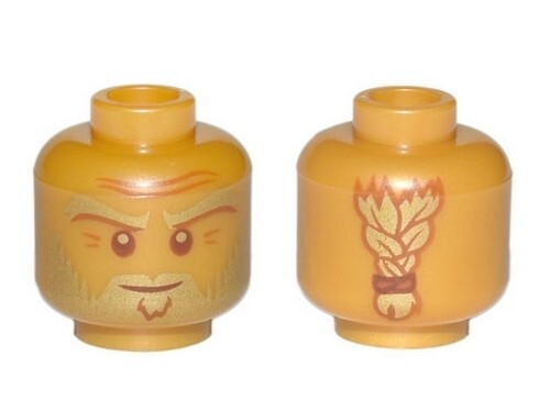 LEGO 3626cpb2759 Wu Sensei NINJAGO Minifigure, Head Gold Eyebrows ...