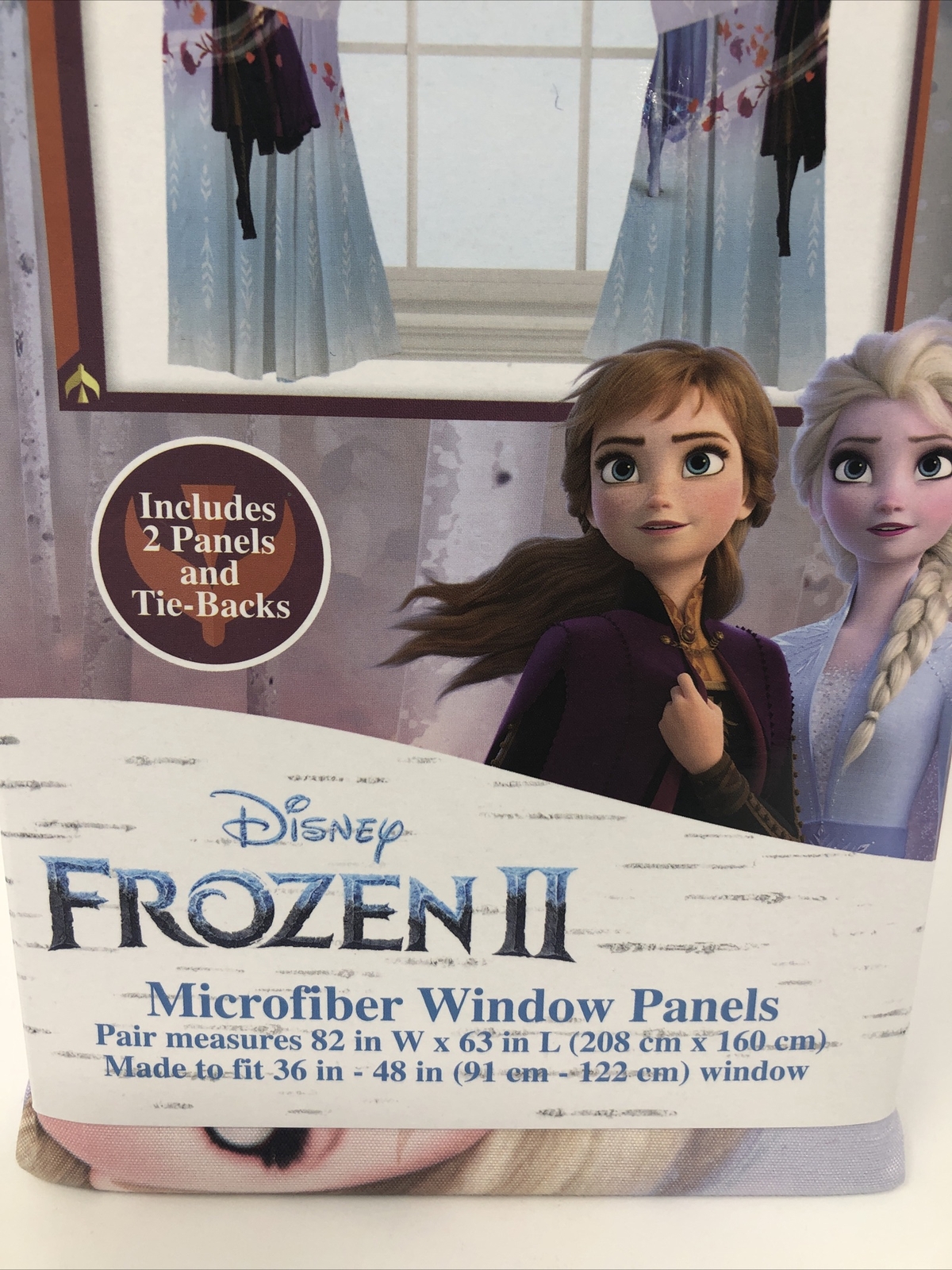 Disney Frozen II At Dusk 2 Microfiber 82 x 60 Window Panels w/ Ties ...