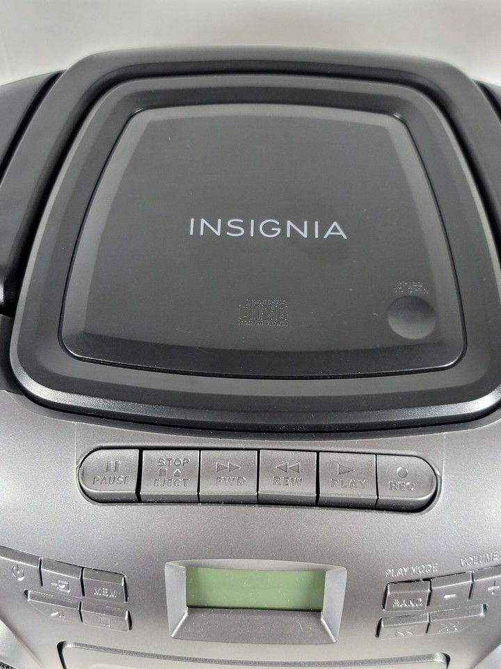 Insignia - AM/FM Radio Portable CD Boombox with Bluetooth - Silver ...