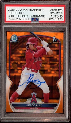 2023 Bowman Chrome Jorge Ruiz Orange Sapphire Auto /50 Psa NM-MT 8/GEM ...