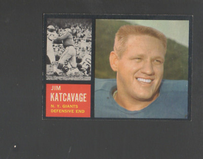 1962 Topps Football Card #109 Jim Katcavage-New York Giants Near Mint ...