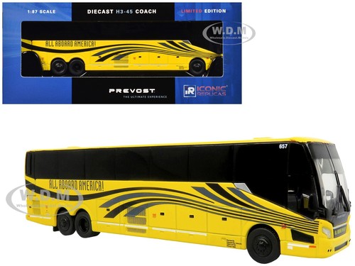 PREVOST H3-45 COACH BUS "ALL ABOARD AMERICA" 1/87 BY ICONIC REPLICAS 87 ...