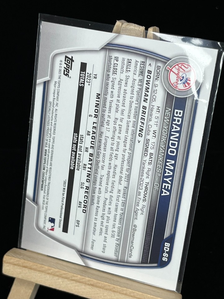 Brando Mayea #BD-66 - 2023 Bowman Draft - New York Yankees | eBay