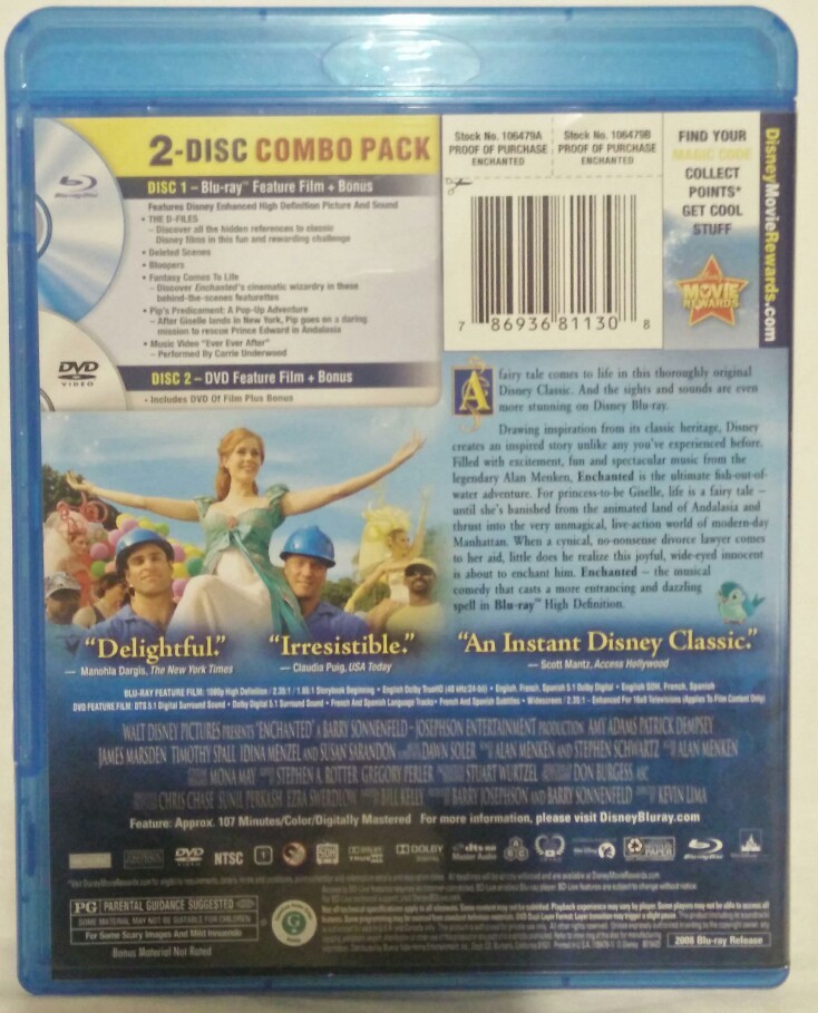 Enchanted (Blu-ray/DVD, 2011, 2-Disc Set, WS) Disney | eBay