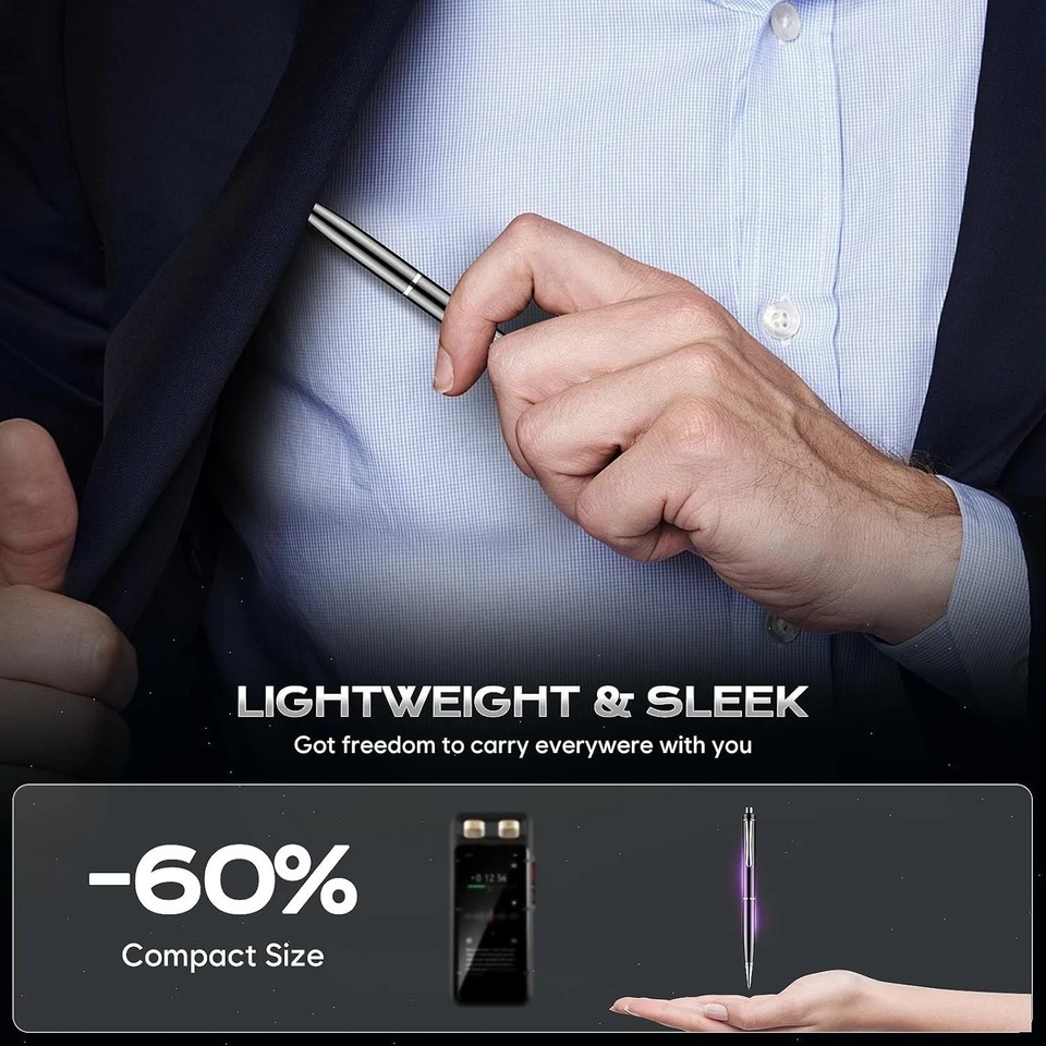 64GB Voice Activated Digital Audio Recorder Pen 64GB Storage + Long ...