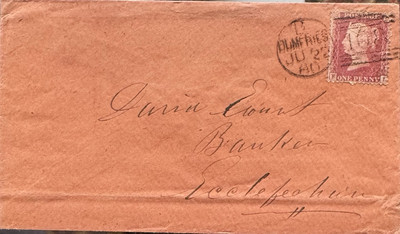 GB QV 1860 COVER PENNY RED STAR ‘FL’ DUMFRIES TO ECCLEFECHAN DT 22ND ...