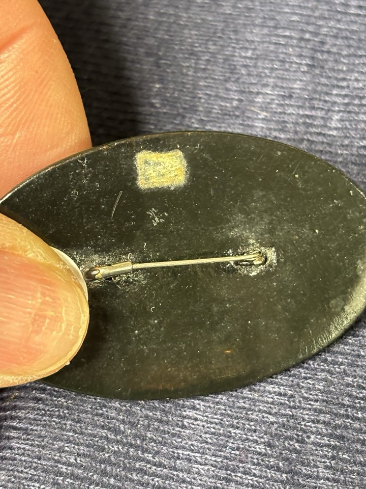 Signed Vintage Handmade Russian Painted Wood Brooch With Lady Holding ...