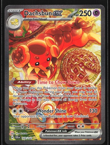 Pokemon Dachsbun ex 169/142 Stellar Crown Special Illustration Rare ...