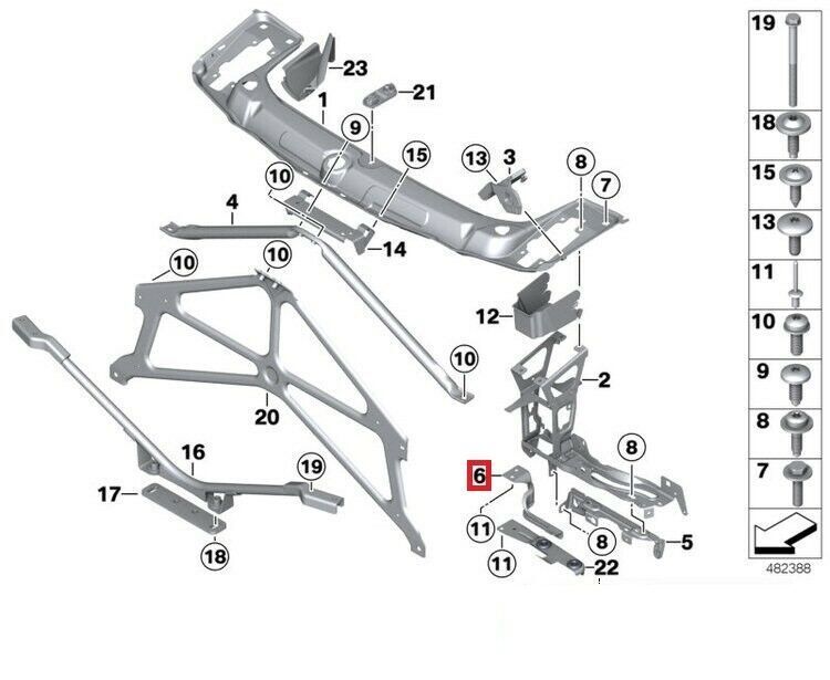 NEW GENUINE BMW F30 F31 F32 BRACKET AUXILIARY RADIATOR LOWER RIGHT ...