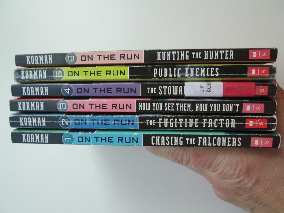 ON THE RUN~Gordon Korman~LOT 1-6 COMPLETE~Hunter~Stowaway~Enemies~See ...