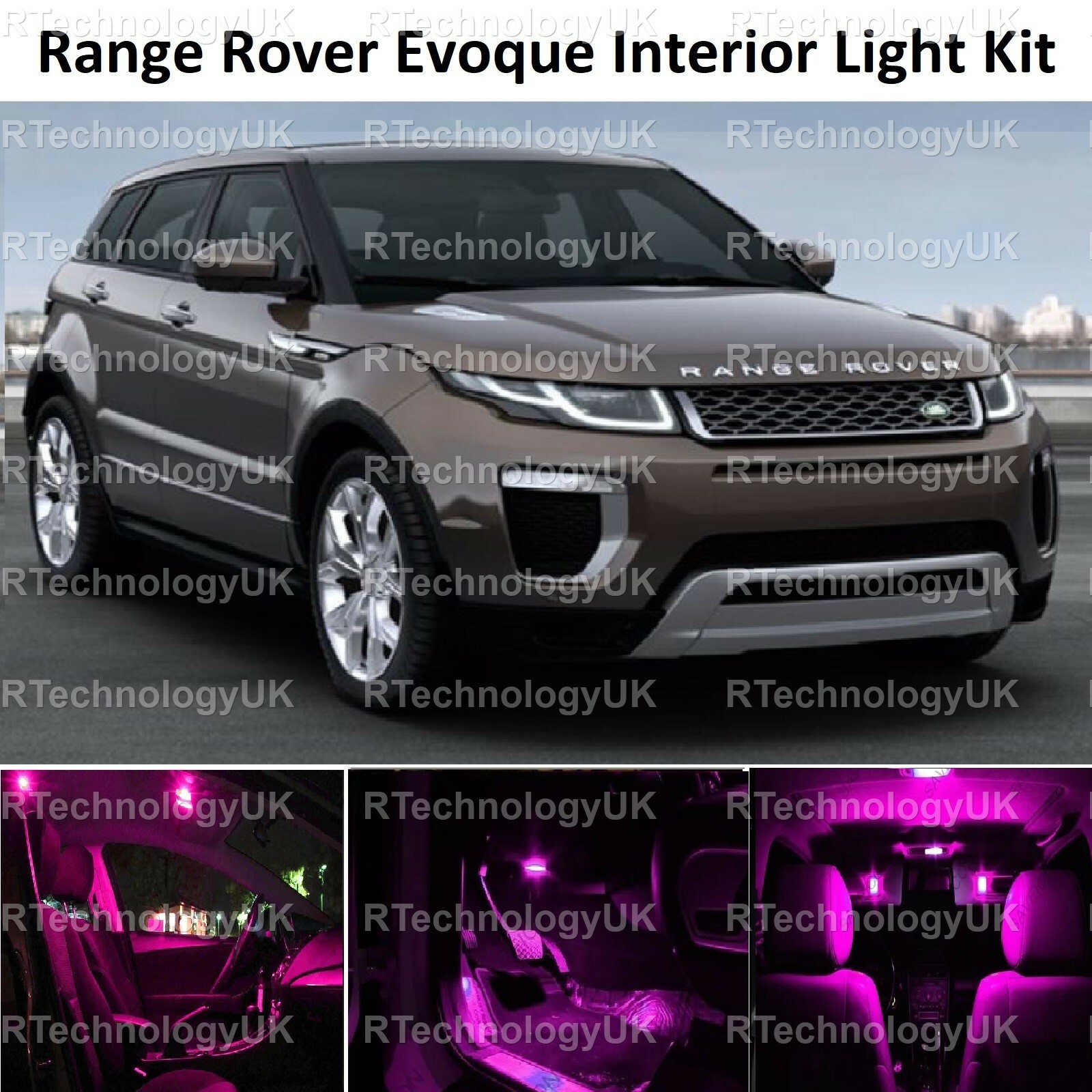 PINK PURPLE PREMIUM RANGE ROVER EVOQUE FULL INTERIOR UPGRADE XENON LED ...