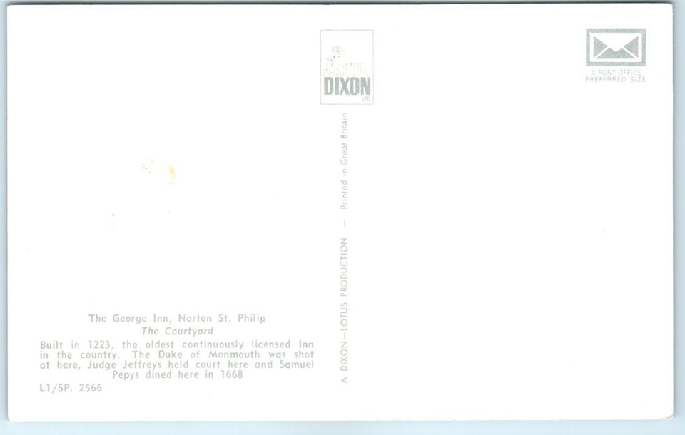Postcard - The Courtyard, The George Inn - Norton St. Philip, England ...