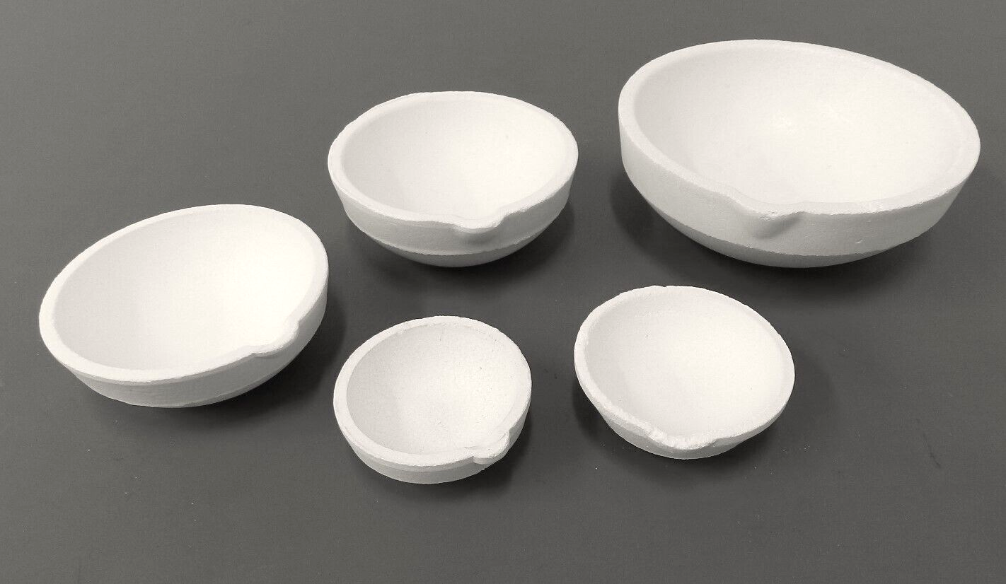 Set of 5 Melting Crucible Dishes Ceramic for Gold and Silver Precious ...